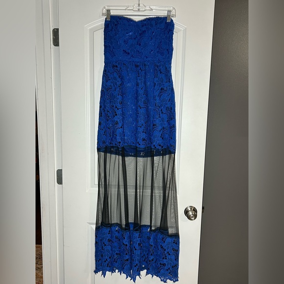 Boston Proper | Dresses | Ij52 Boston Proper Royal Blue Strapless Lace ...